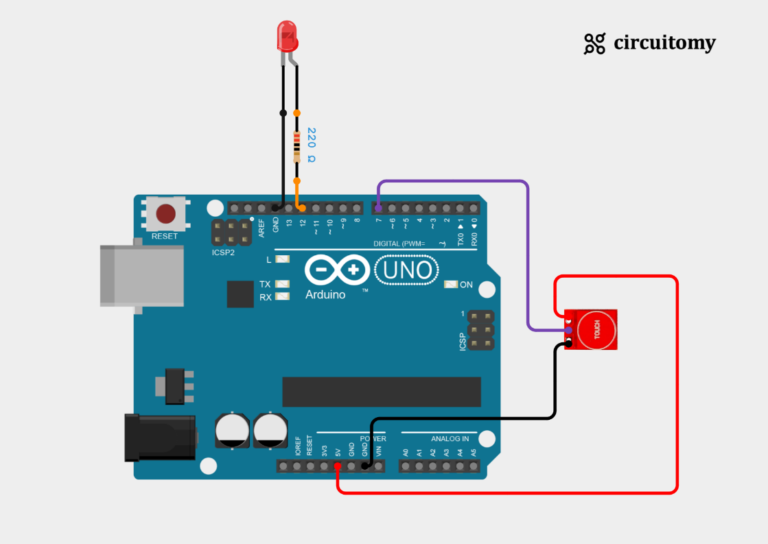 How To Interface A Ttp223 Capacitive Touch Sensor With Arduino Touch 8379
